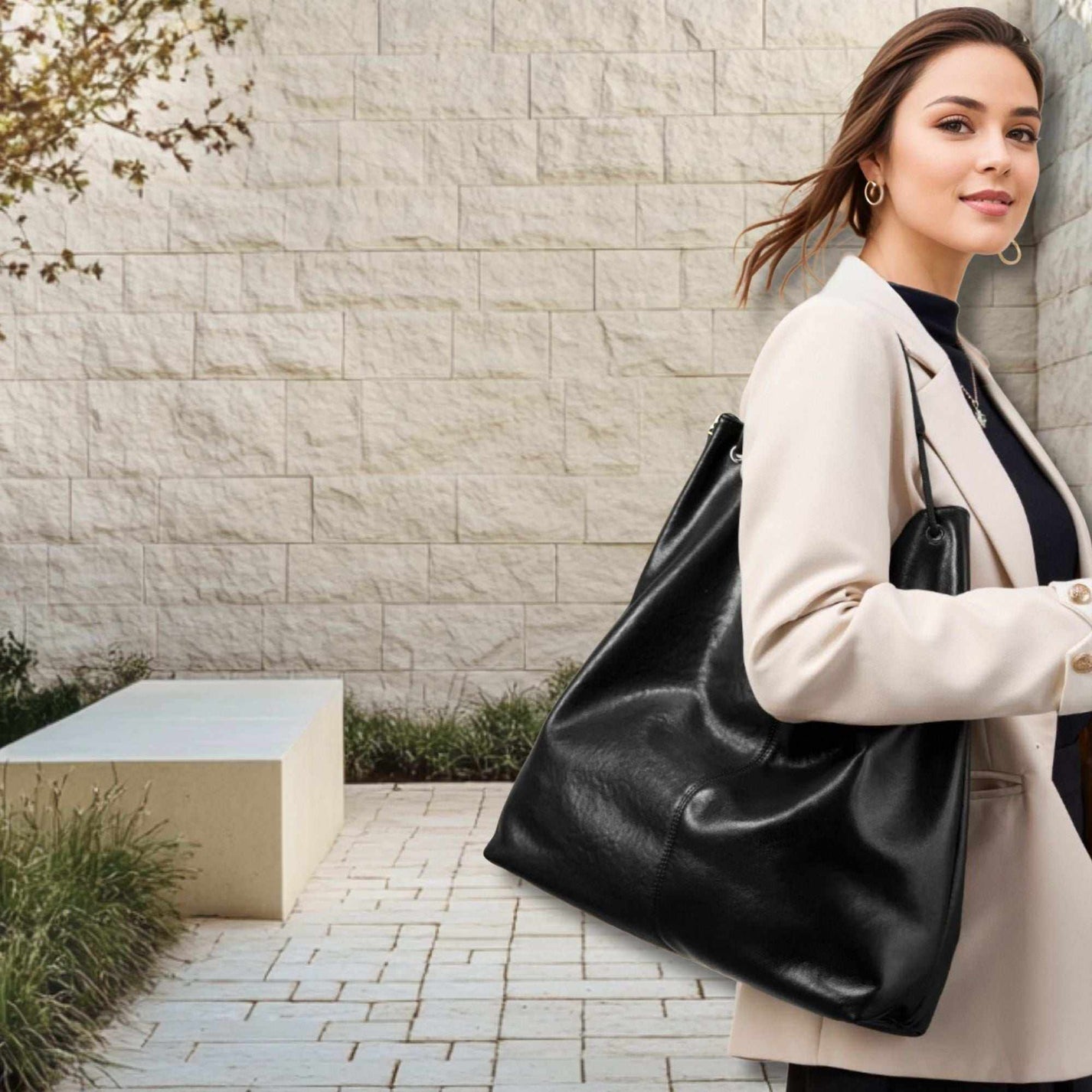 Hobo Slouch Purse - Elegant and Spacious Genuine Leather Bag – Abebe+Booker